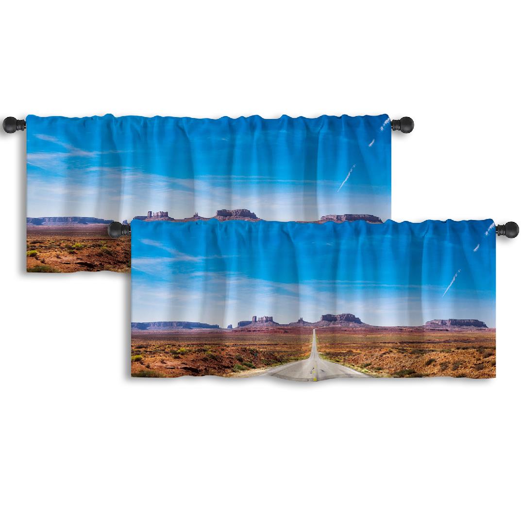LALILO Kitchen Curtain Valance Valley And Utah Beautiful Rod Pocket ...