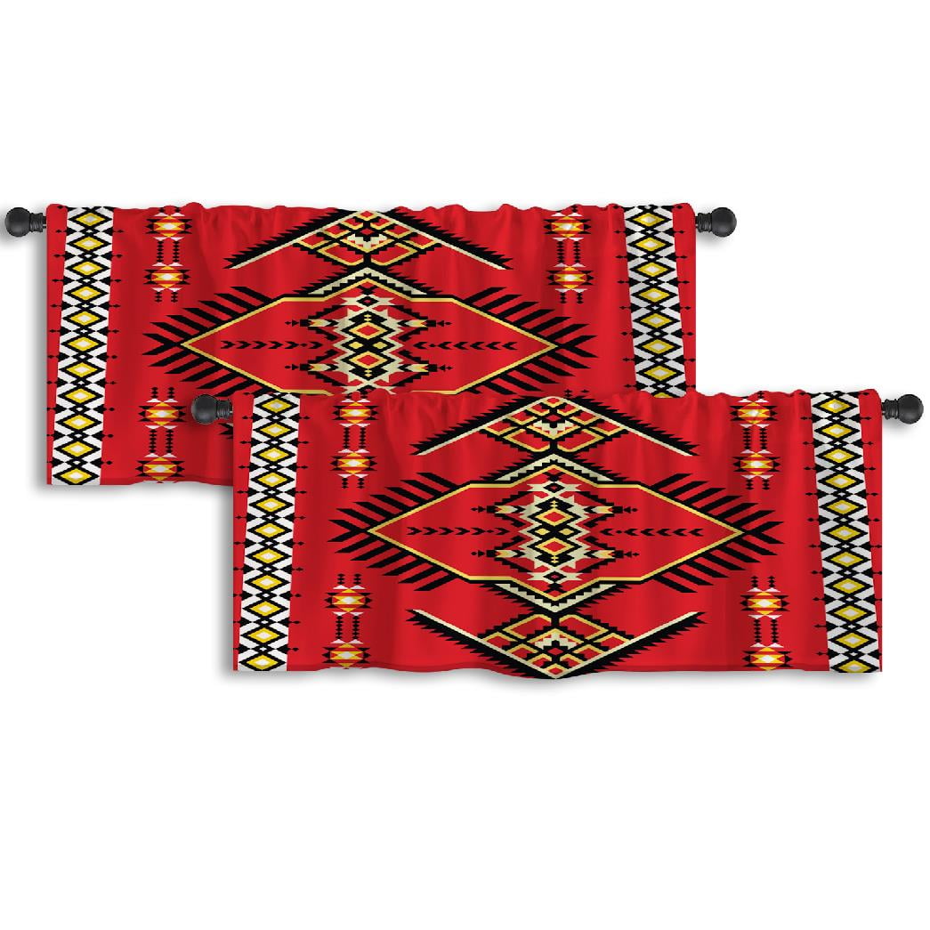 LALILO Kitchen Curtain Valance Violet Kaleidoscope Decorative Rod ...