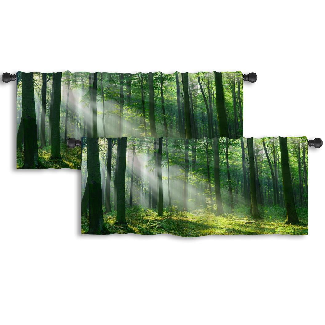 LALILO Kitchen Curtain Valance Volcano Volcanic Fire Mountain Rod ...