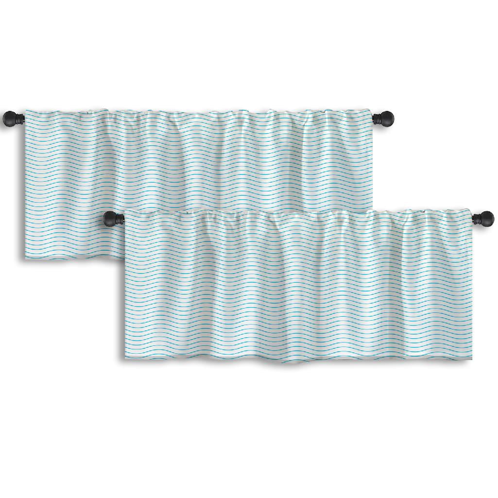 LALILO Kitchen Curtain Valance Water Backdrop Banner Graphic Rod Pocket ...