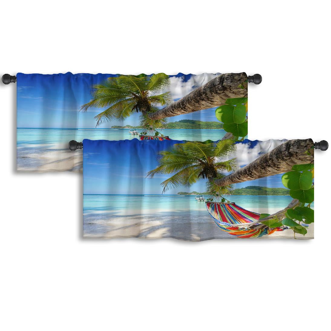 LALILO Kitchen Curtain Valance Water Bubbles Water Bubble Aqua Rod ...