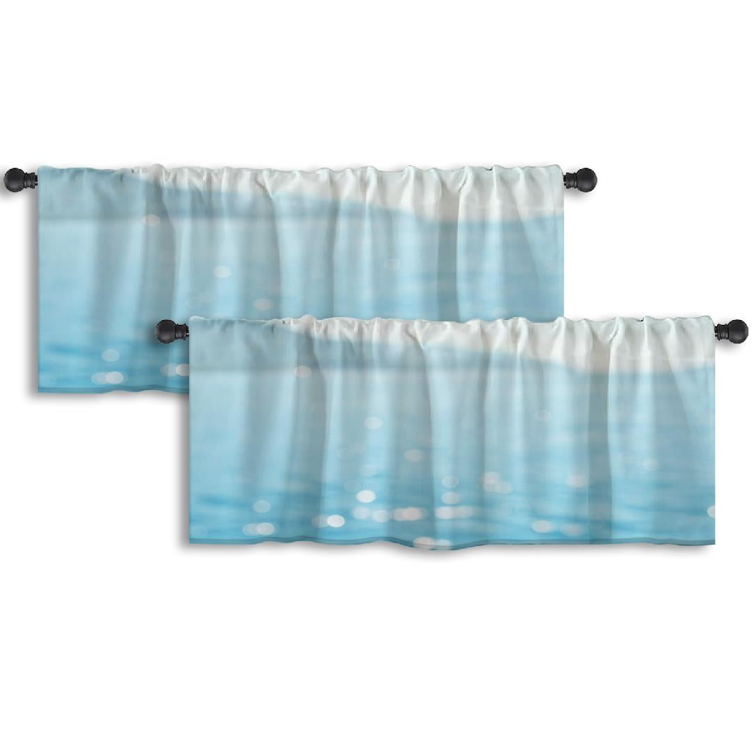 LALILO Kitchen Curtain Valance Water Mediterranean Sea Rod Pocket ...