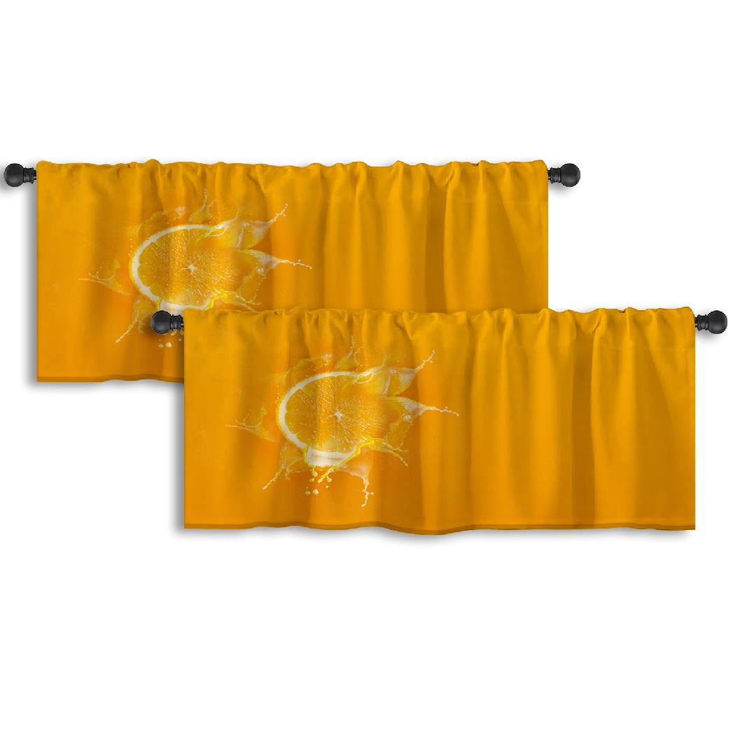LALILO Kitchen Curtain Valance Water Splash Splash Water Blue Rod ...