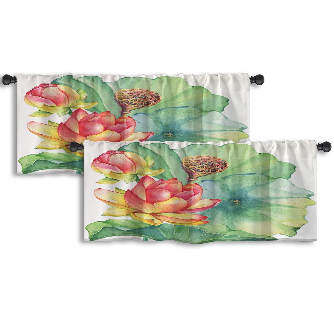 LALILO Kitchen Curtain Valance Water Splash White Splash Water Rod ...