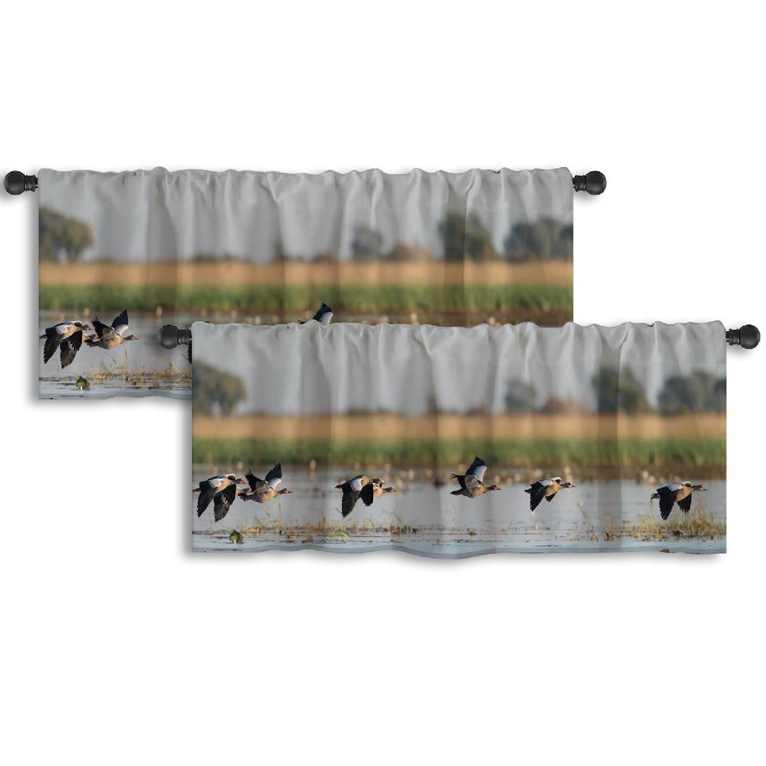 LALILO Kitchen Curtain Valance Water Splashes Water Splash Rod Pocket ...