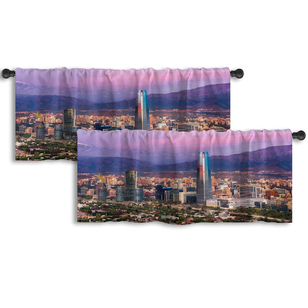 LALILO Kitchen Curtain Valance Watercolor Pumpkin With Rod Pocket ...