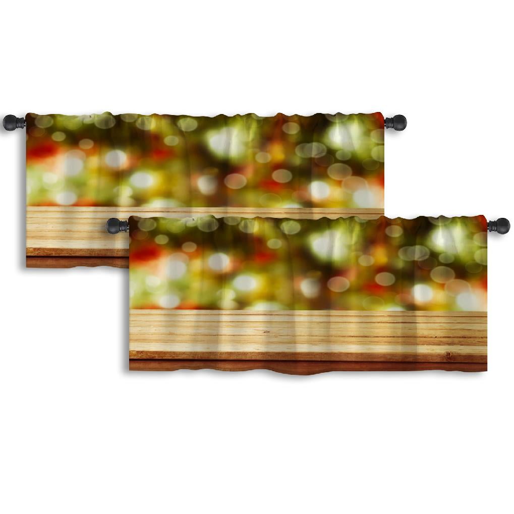 LALILO Kitchen Curtain Valance Watercolor Splash With Sketch Rod Pocket ...