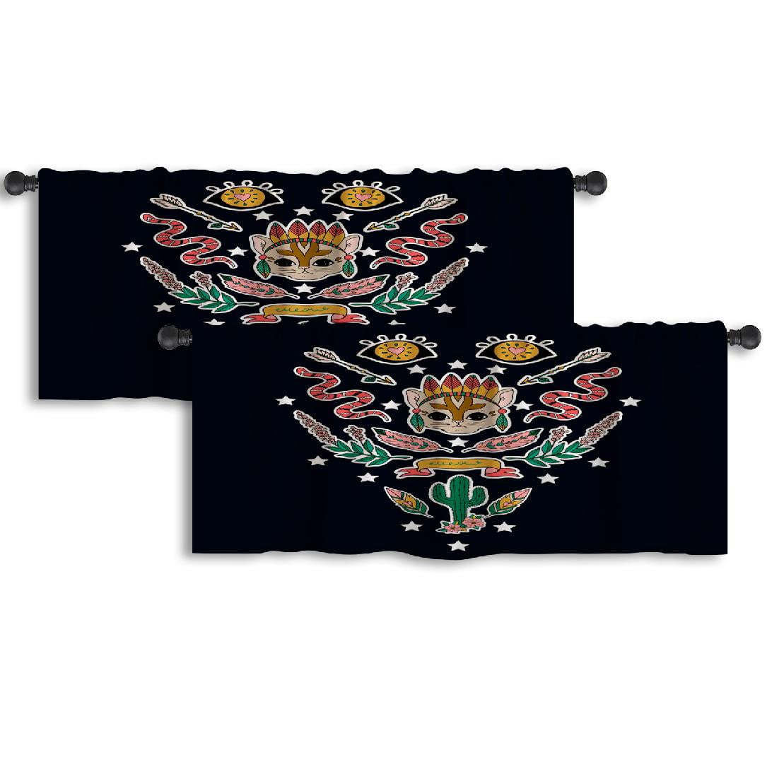LALILO Kitchen Curtain Valance Western Stickers And Collection Rod ...