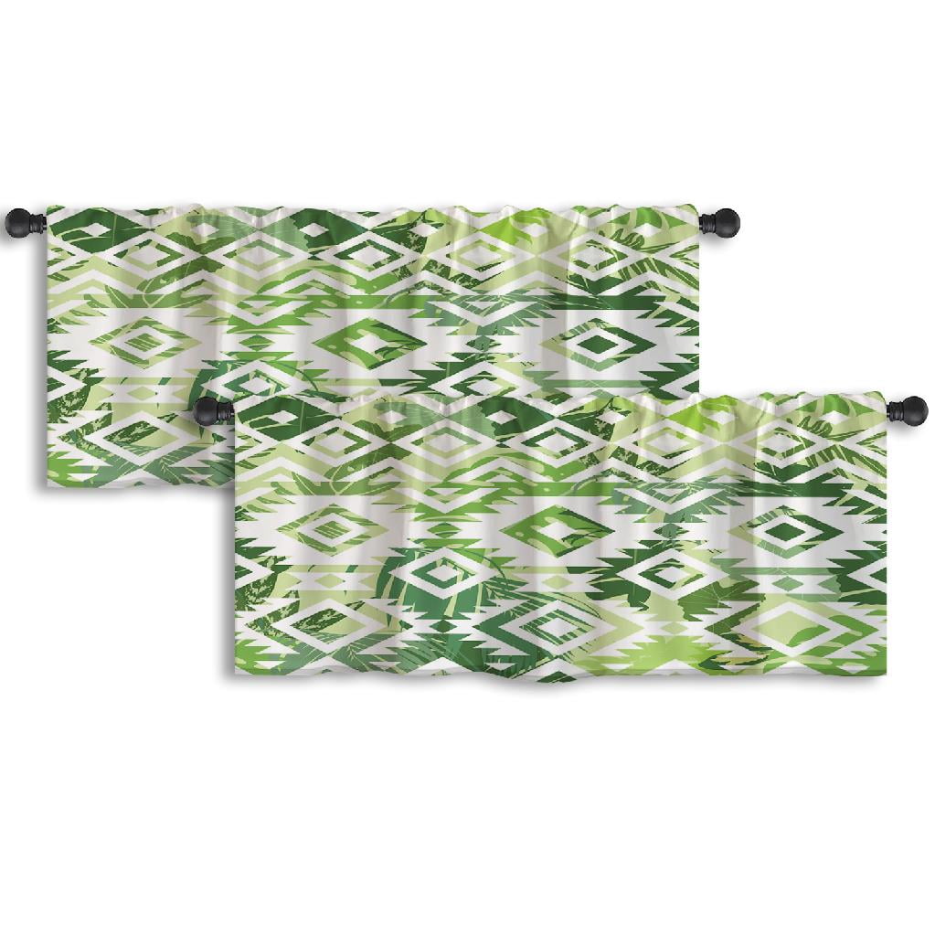 LALILO Kitchen Curtain Valance White Ethnic Bright With Exotic Rod ...