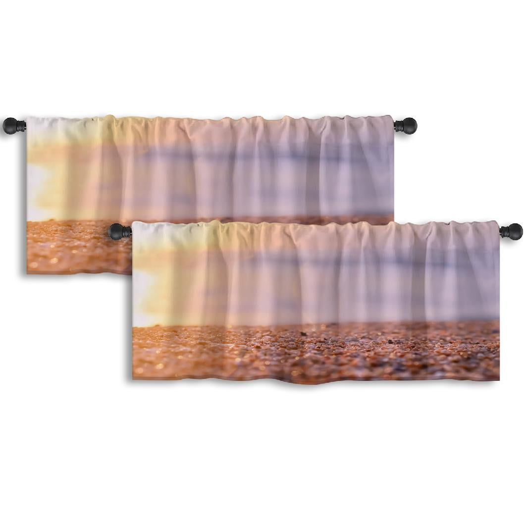LALILO Kitchen Curtain Valance With Water Splash Cover Summer Rod ...