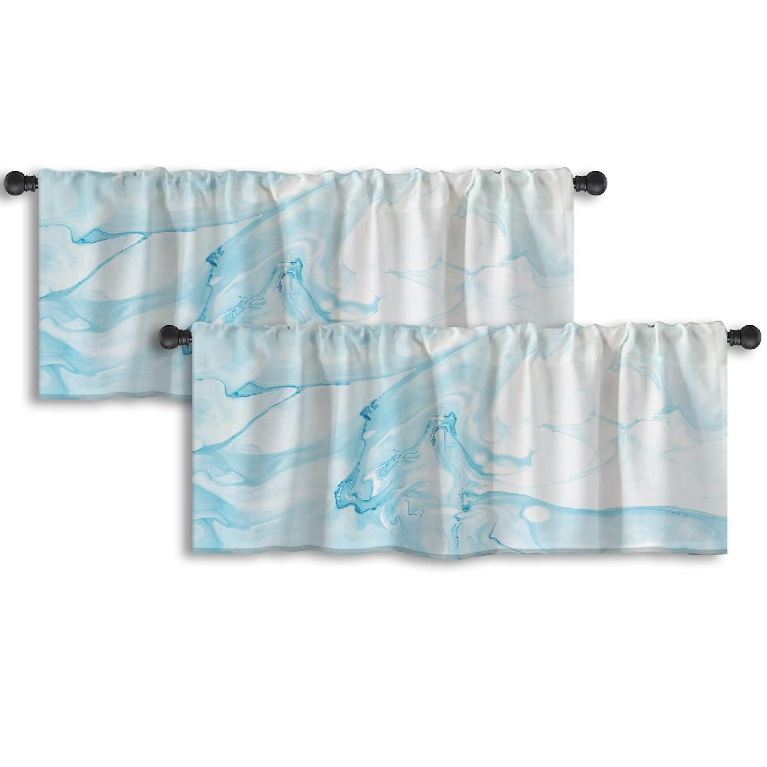 LALILO Kitchen Curtain Valance World Map Line Global Global Rod Pocket ...