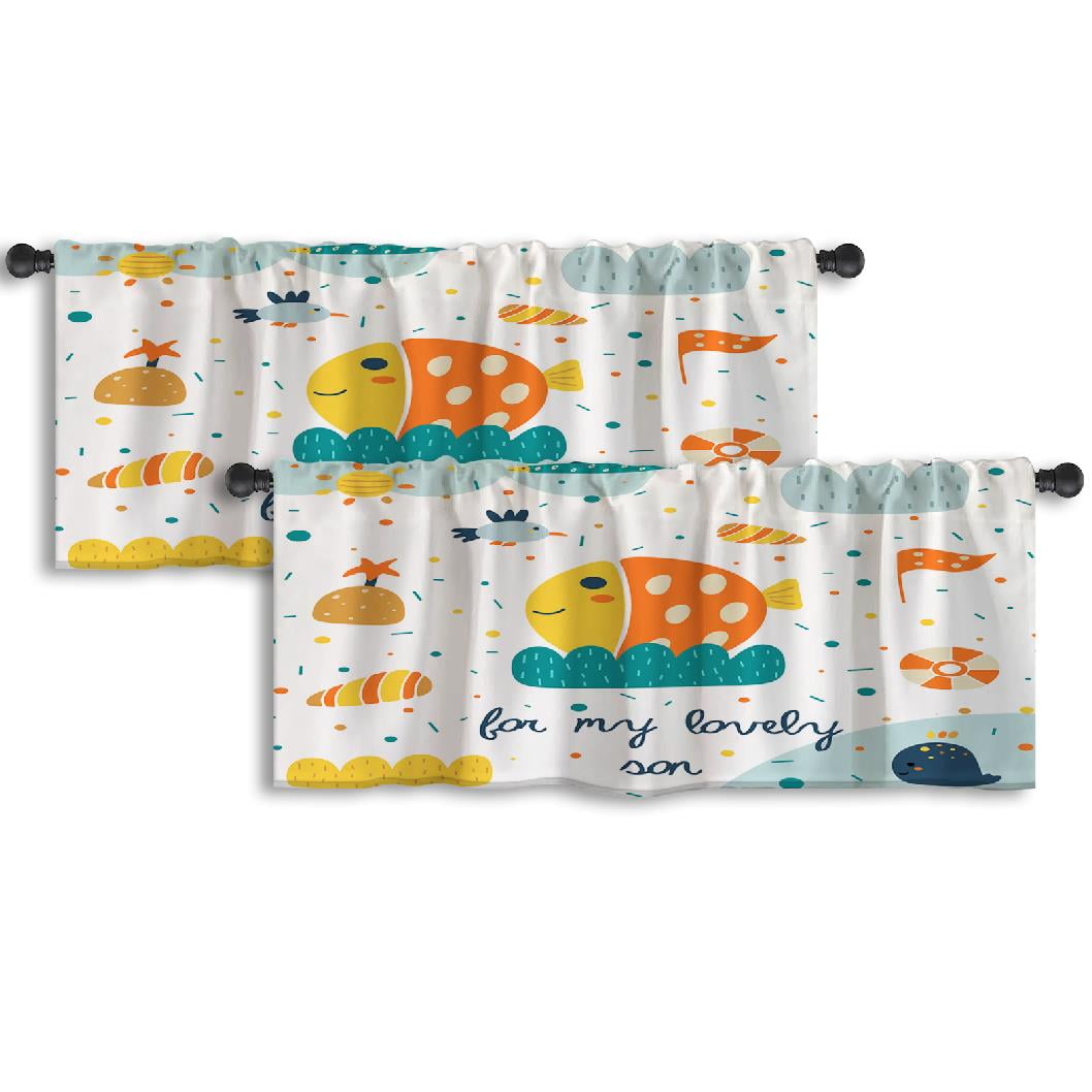 LALILO Kitchen Curtain Valance World Map Nasa Map Asia Rod Pocket ...
