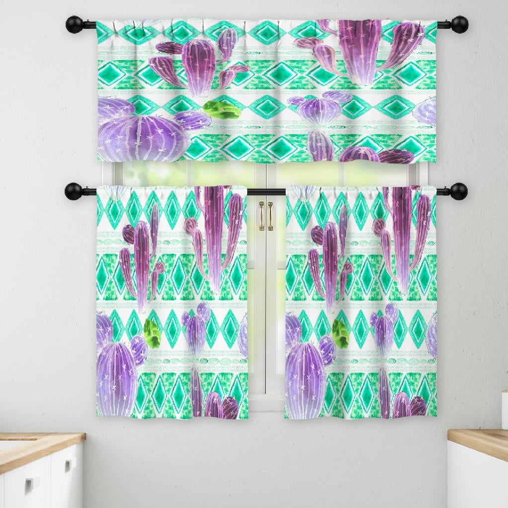 LALILO Kitchen Curtains and Valances Set of 3 36" Banner Window ...