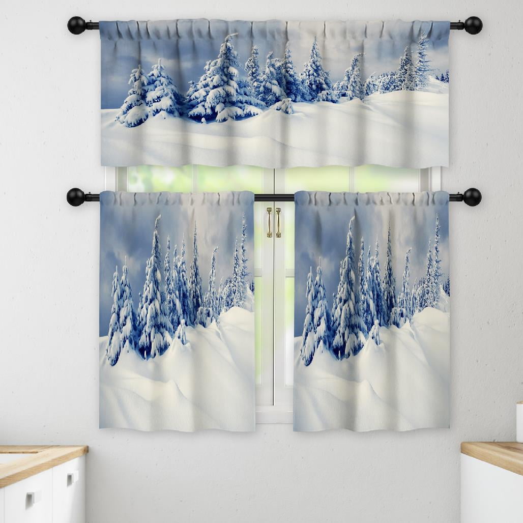 LALILO Kitchen Curtains and Valances Set of 3 36" Beautiful Window ...