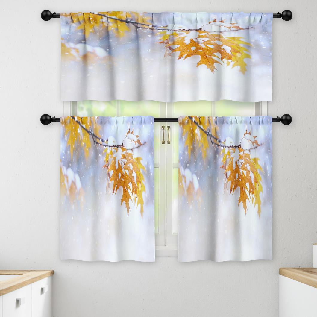 LALILO Kitchen Curtains and Valances Set of 3 36" Beautiful Window ...