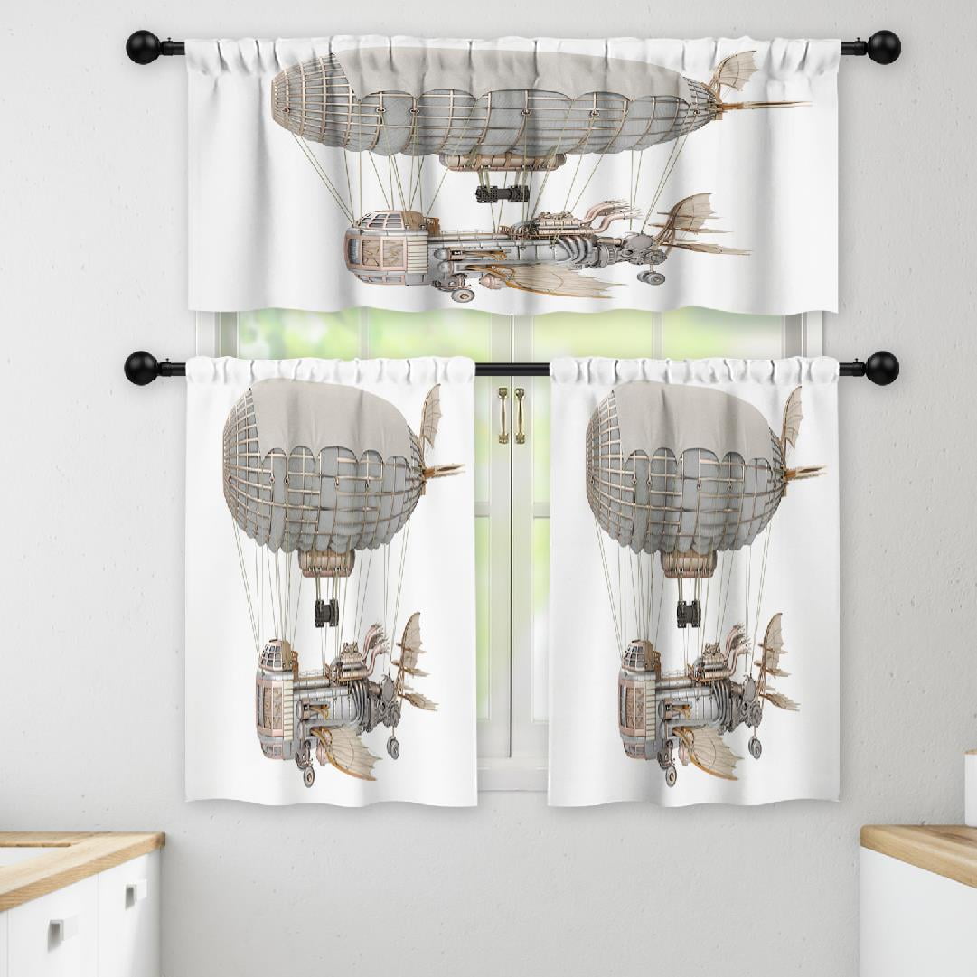 LALILO Kitchen Curtains and Valances Set of 3 36" Fantasy Window ...