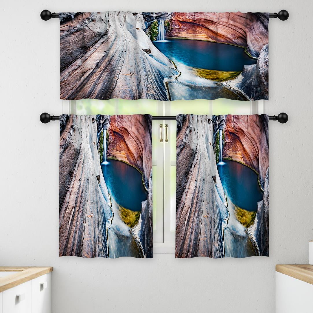 LALILO Kitchen Curtains and Valances Set of 3 36" Spa Pool Window ...