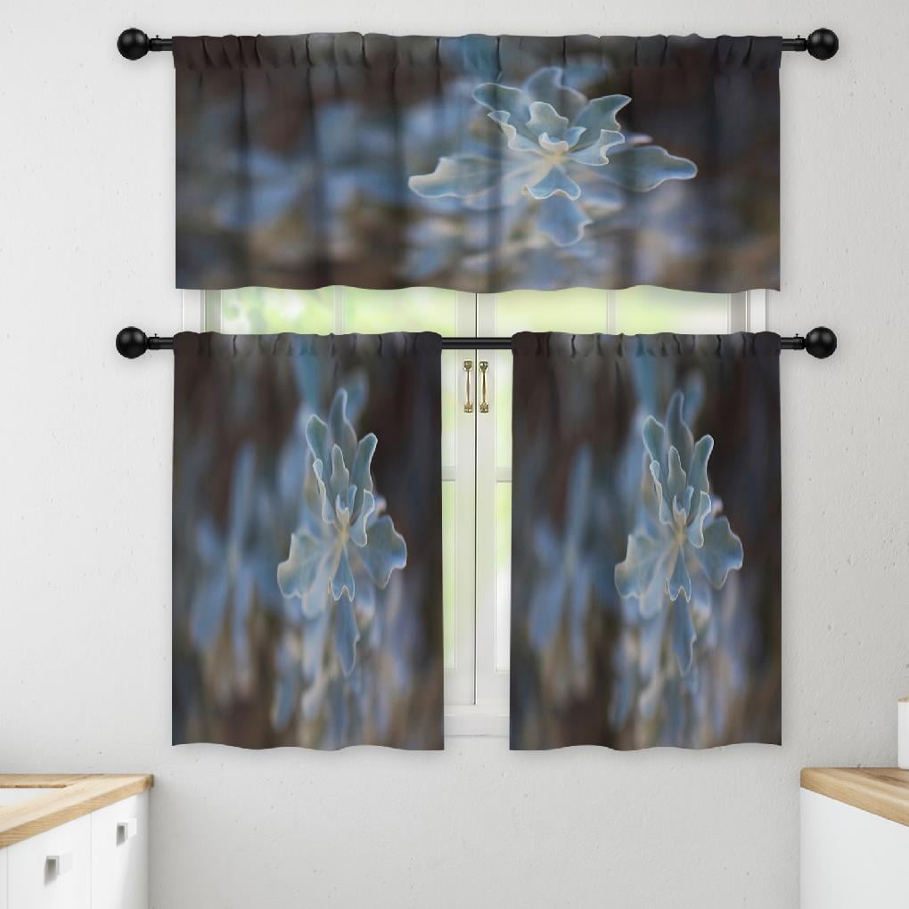 LALILO Kitchen Curtains and Valances Set of 3 36" Unique Window ...