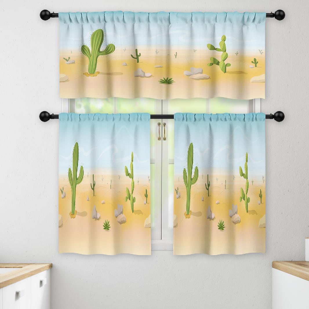 LALILO Kitchen Curtains and Valances Set of 3 36" Wild West Window ...