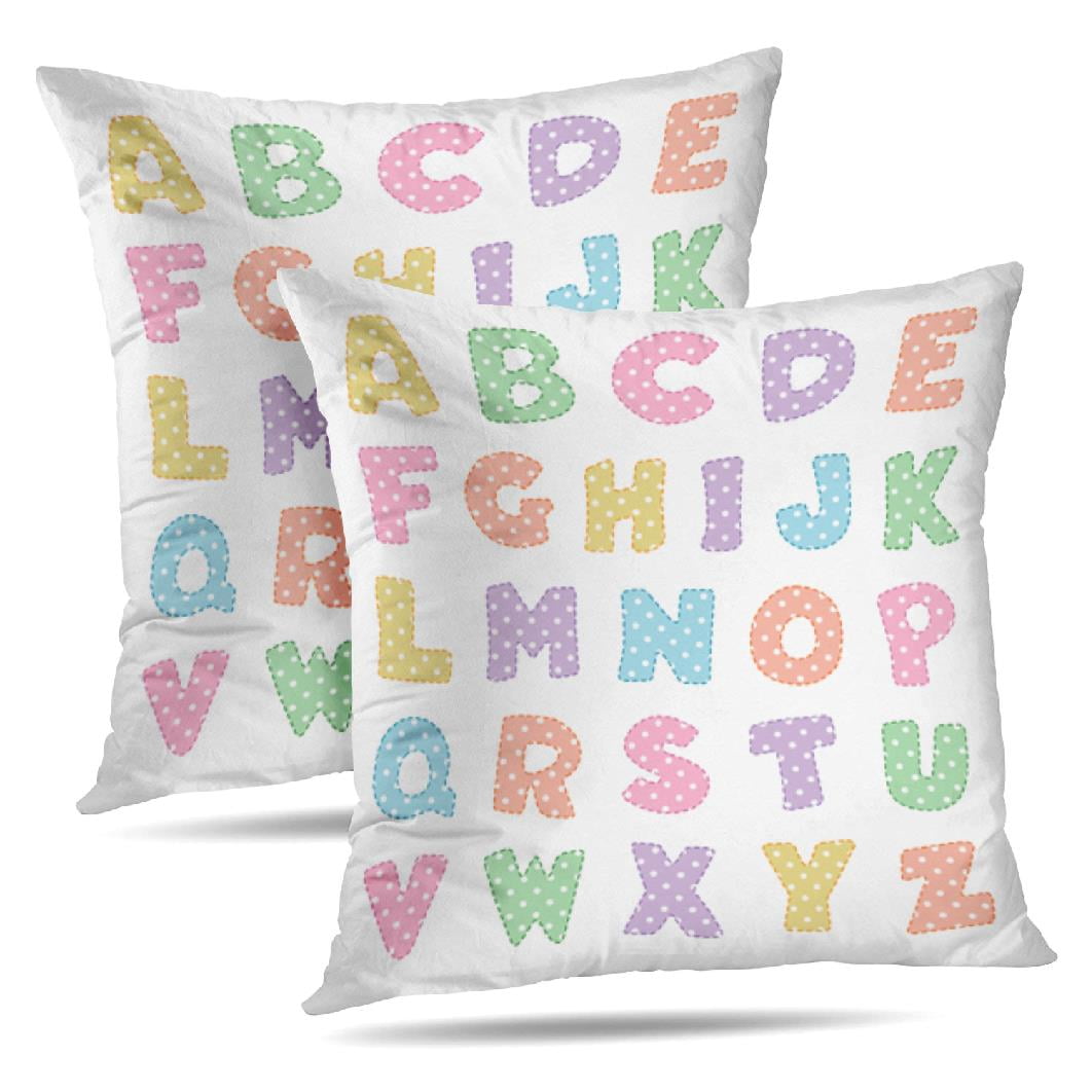 LALILO Throw Pillow Covers Alphabet Pastel Polka Dot With Letter ...