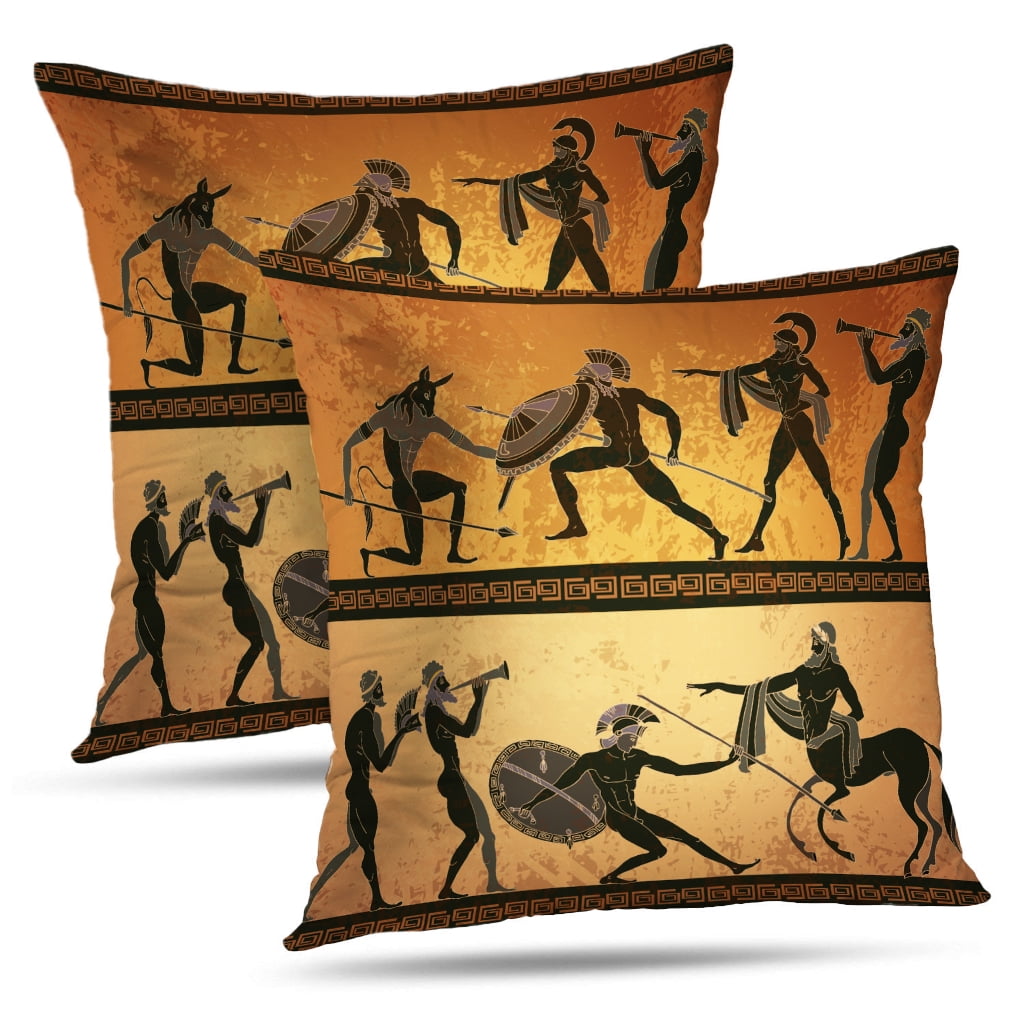 LALILO Throw Pillow Covers Ancient Black Figure Hunting Greek Ancient ...