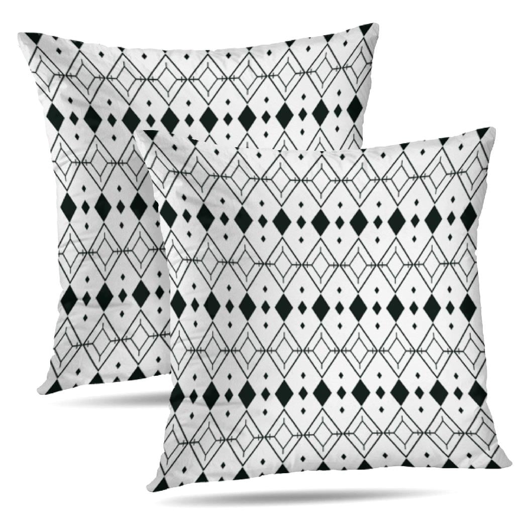 LALILO Throw Pillow Covers Black And White Geometric Art Backdrop ...