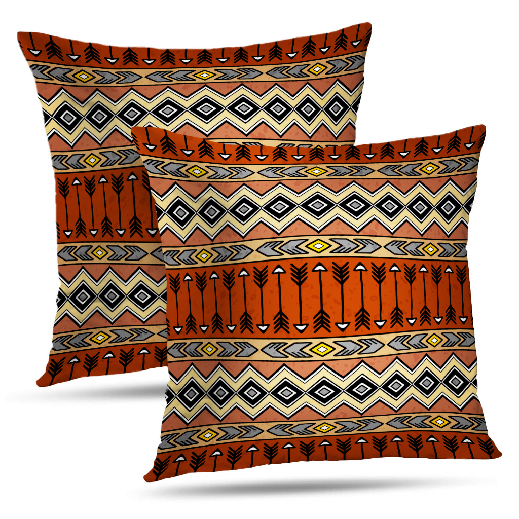 LALILO Throw Pillow Covers Border With Tribal Aztec Boho Boho Aztec ...