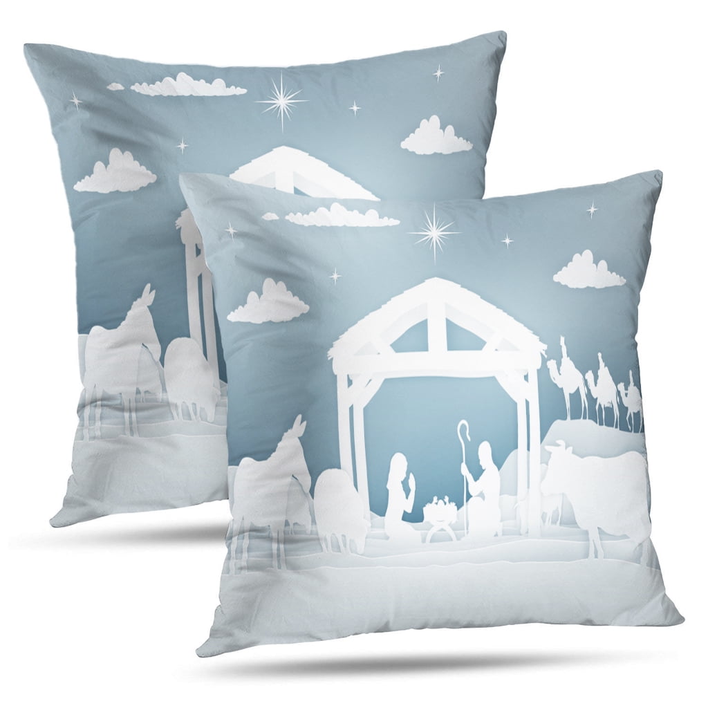LALILO Throw Pillow Covers Christmas Christian Nativity Scene Baby ...