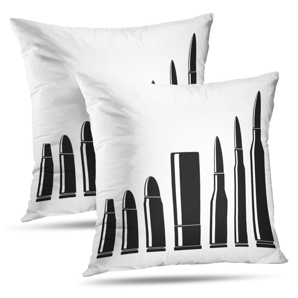 LALILO Throw Pillow Covers Collection Shell Gun Contour Shot Army Black ...