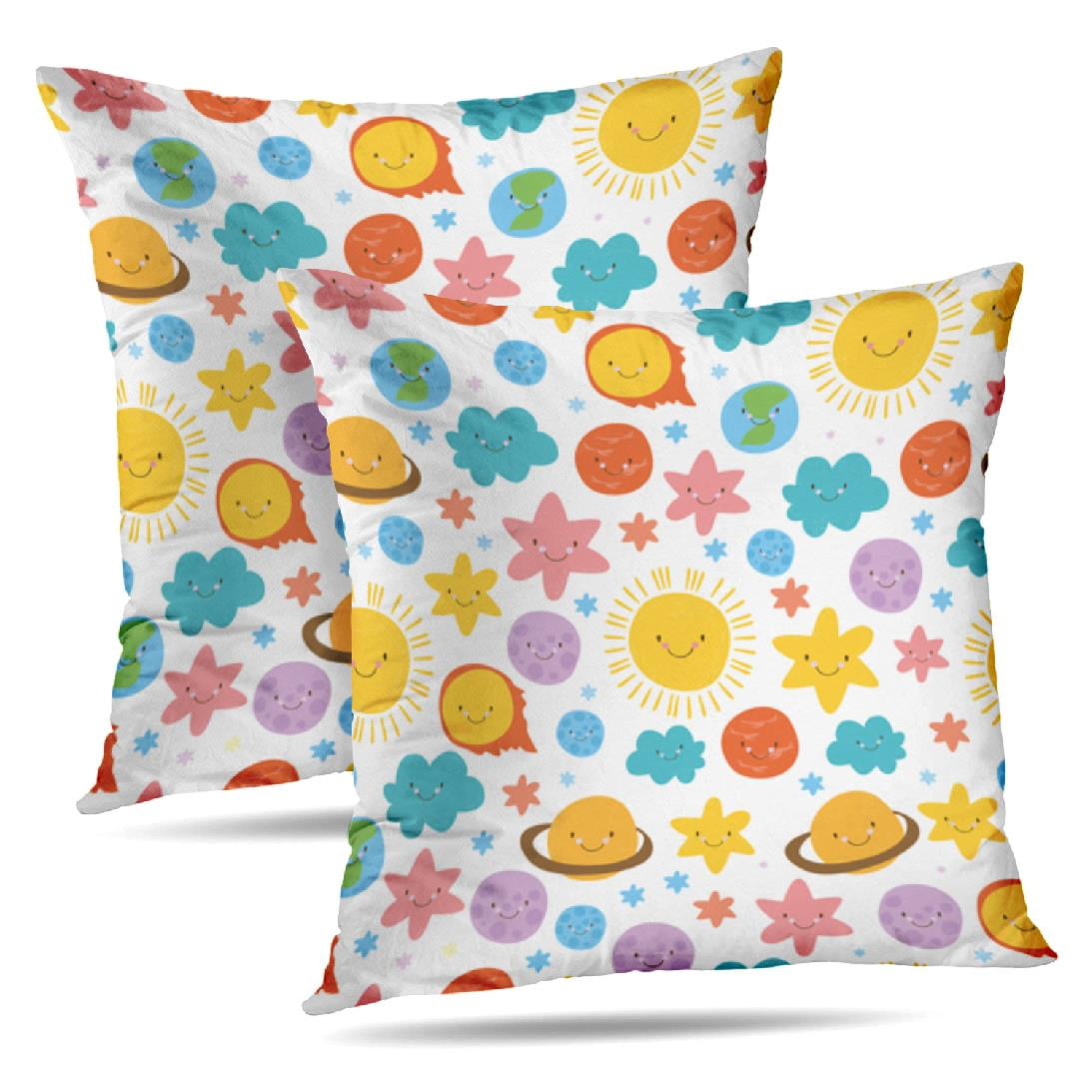 LALILO Throw Pillow Covers Cute Children Stars And Planets Solar ...