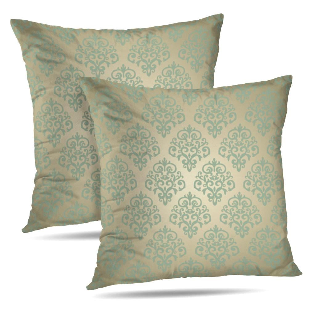 LALILO Throw Pillow Covers Damask Golden Can Damask Gold Backdrop ...