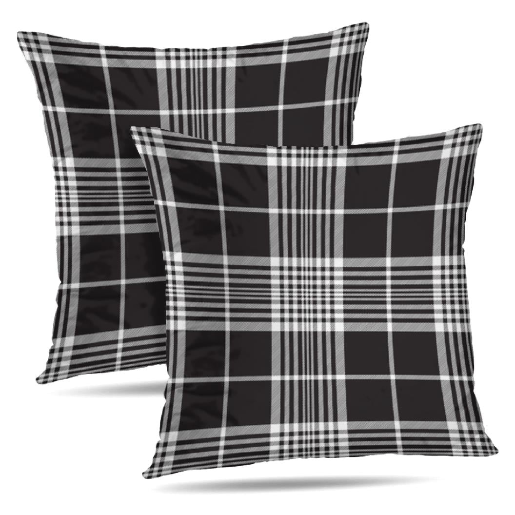 LALILO Throw Pillow Covers Dark Argyle Backdrop Black British Cushion ...