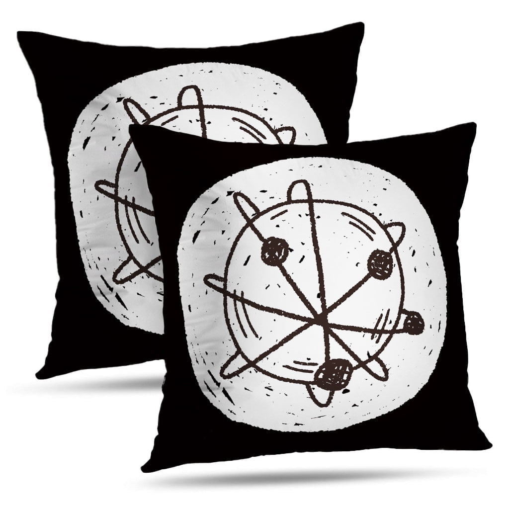 LALILO Throw Pillow Covers Doodle Satellite Art Business Creative Dark ...