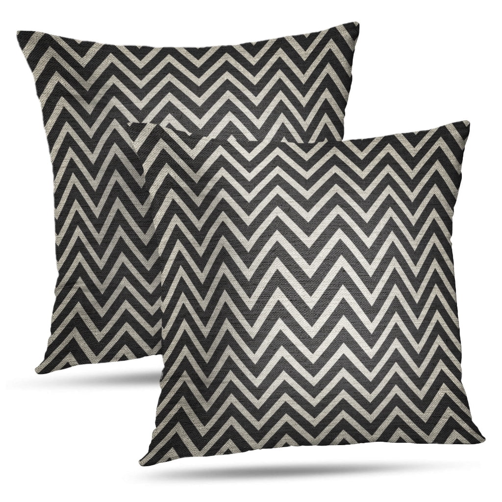 LALILO Throw Pillow Covers Elegant Classic Chevron Grunge Canvas ...
