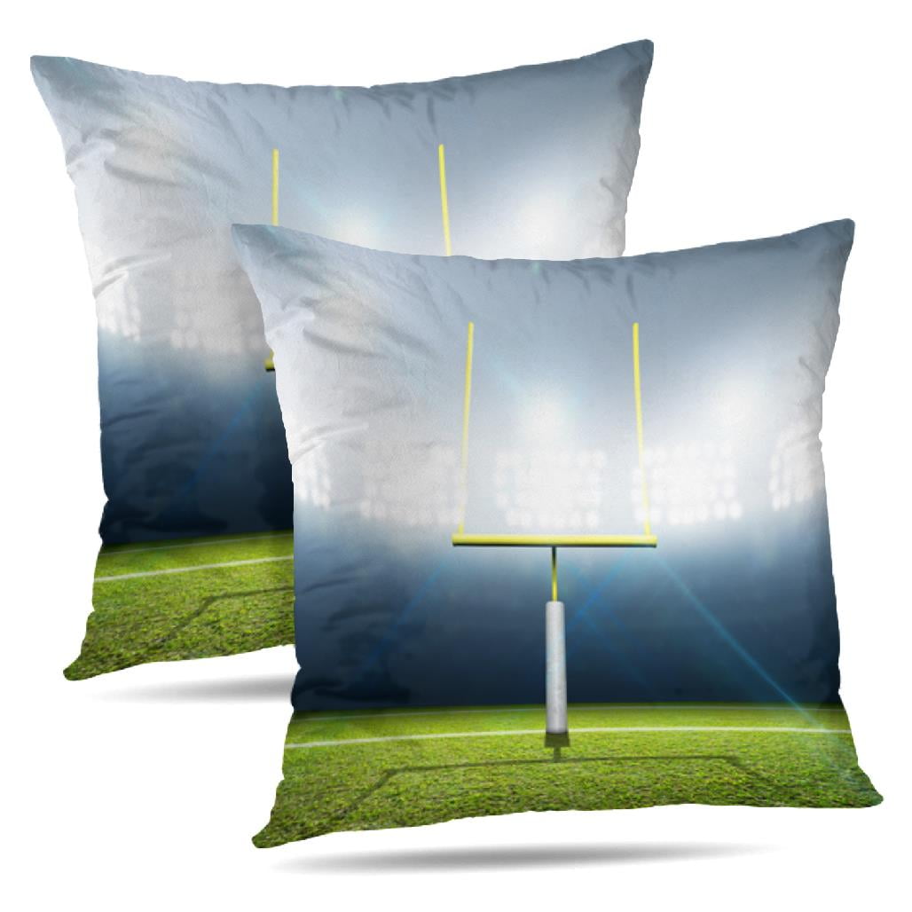 LALILO Throw Pillow Covers Football Stadium With Green Grass Night ...