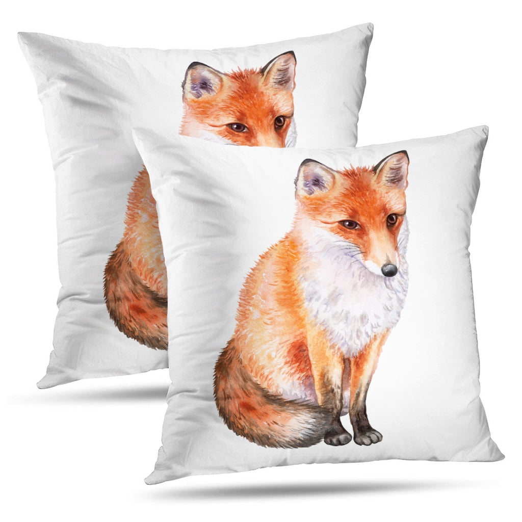 LALILO Throw Pillow Covers Fox White Watercolor Picture Fox Watercolor ...