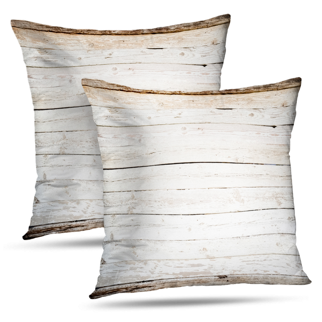 LALILO Throw Pillow Covers Grunge Weathered Wooden Wood White Wooden ...