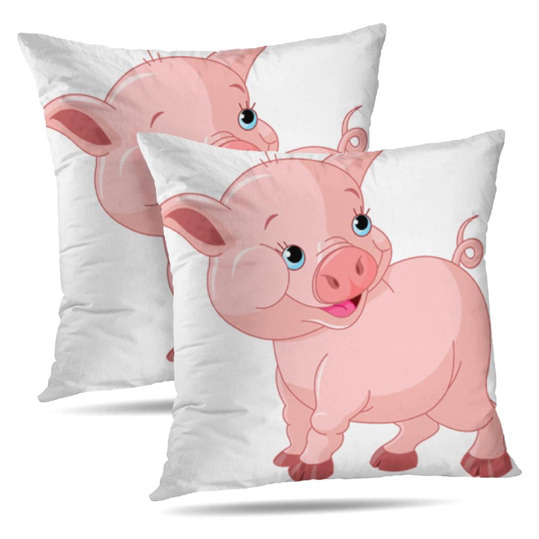LALILO Throw Pillow Covers Happy Smiling Little Baby Pig Pig Cushion ...
