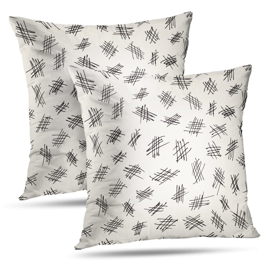 LALILO Throw Pillow Covers Lattice Simple Minimalism Backdrop Black ...