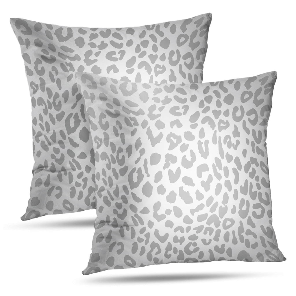 LALILO Throw Pillow Covers Leopard Grey Scale Leopard Snow Cheetah ...