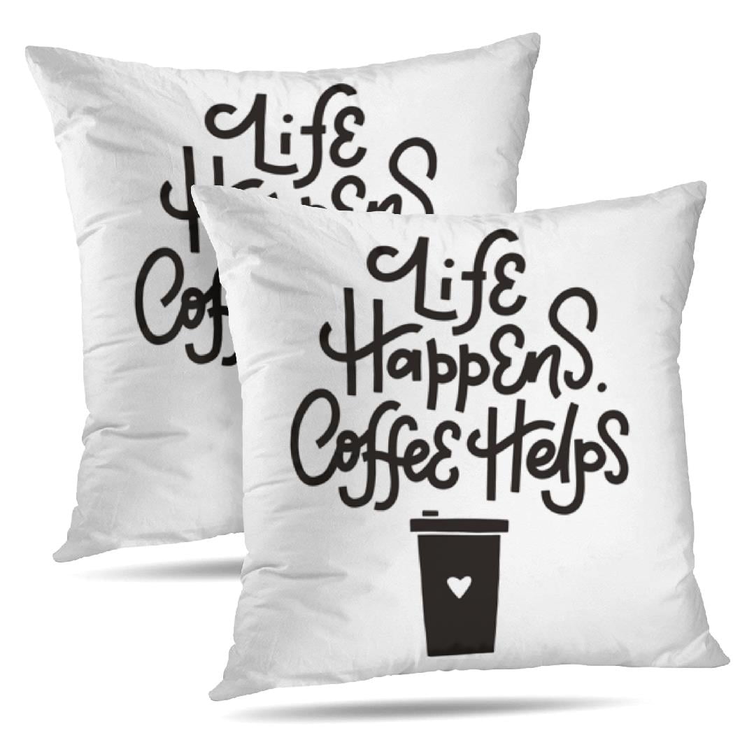 LALILO Throw Pillow Covers Life Coffee Coffee Quote Coffee Cushion ...