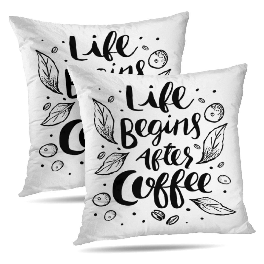 LALILO Throw Pillow Covers Life Coffee Coffee Quote Coffee Wall Cushion ...