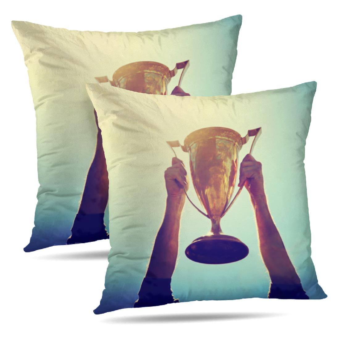 LALILO Throw Pillow Covers Man Gold Trophy Cup Winner Trophy Cushion ...