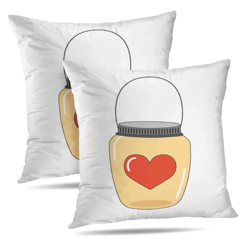 LALILO Throw Pillow Covers Mason Jar Graphic Banner Card Date Cushion ...