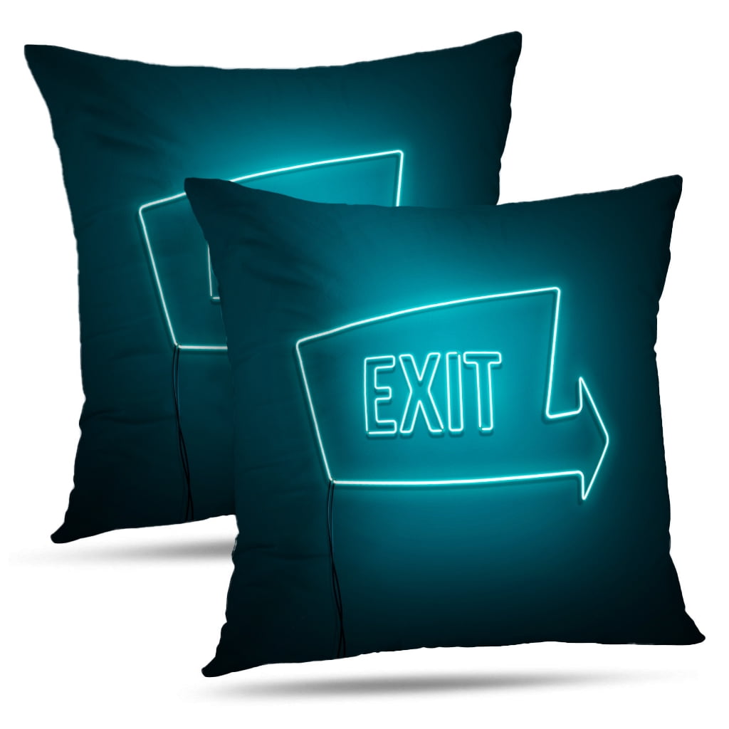 LALILO Throw Pillow Covers Neon Sign Neon Sign Arrow Retro Signage ...