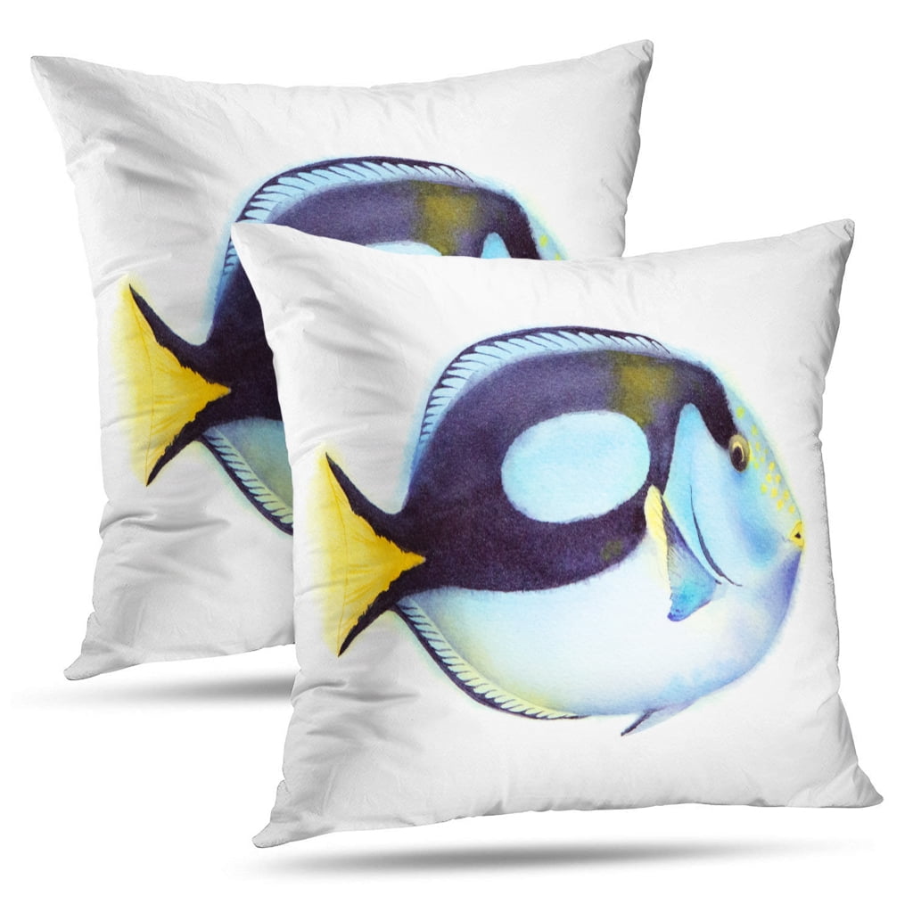 LALILO Throw Pillow Covers Ocean Blue Fish Tropical Coral Reef Sea Life ...