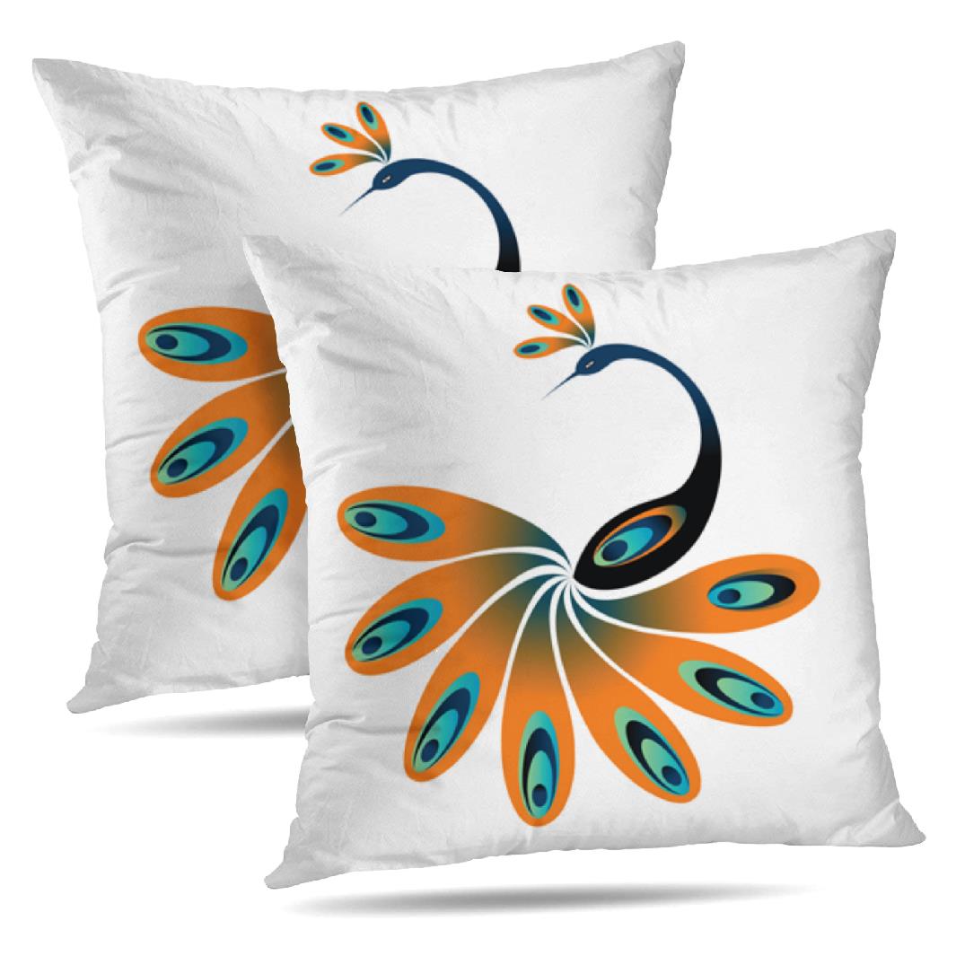 LALILO Throw Pillow Covers Peacock Peacock Feather Bird Black Cushion ...