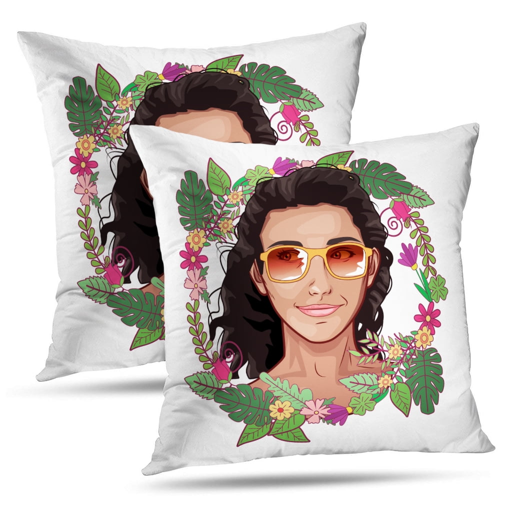 LALILO Throw Pillow Covers Pop Art Beautiful Afro Woman Face Afro Art ...