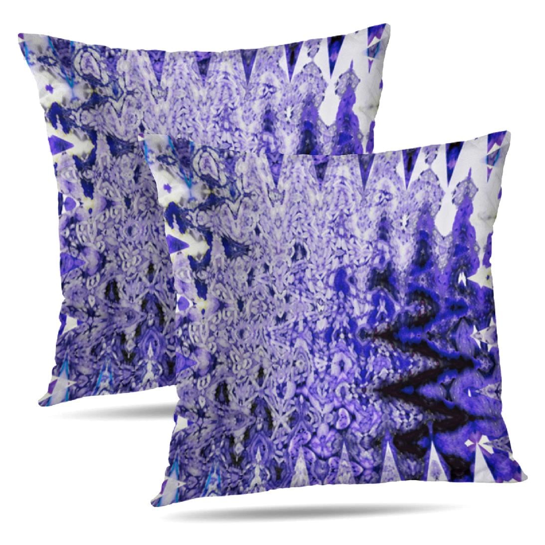 LALILO Throw Pillow Covers Psychedelic Zigzag Art Backdrop Blue Cushion ...