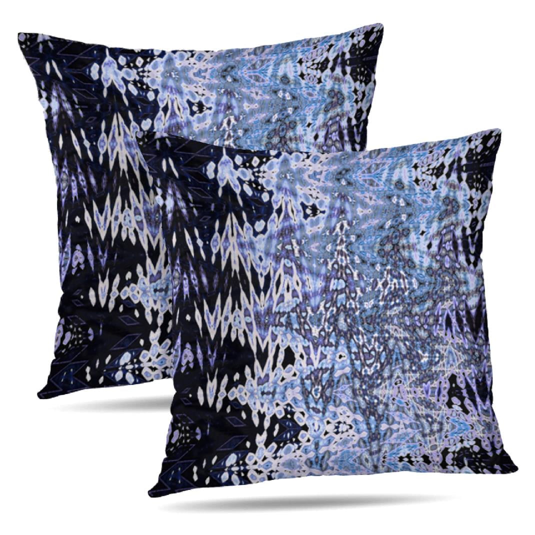 LALILO Throw Pillow Covers Psychedelic Zigzag Art Backdrop Blue Cushion ...